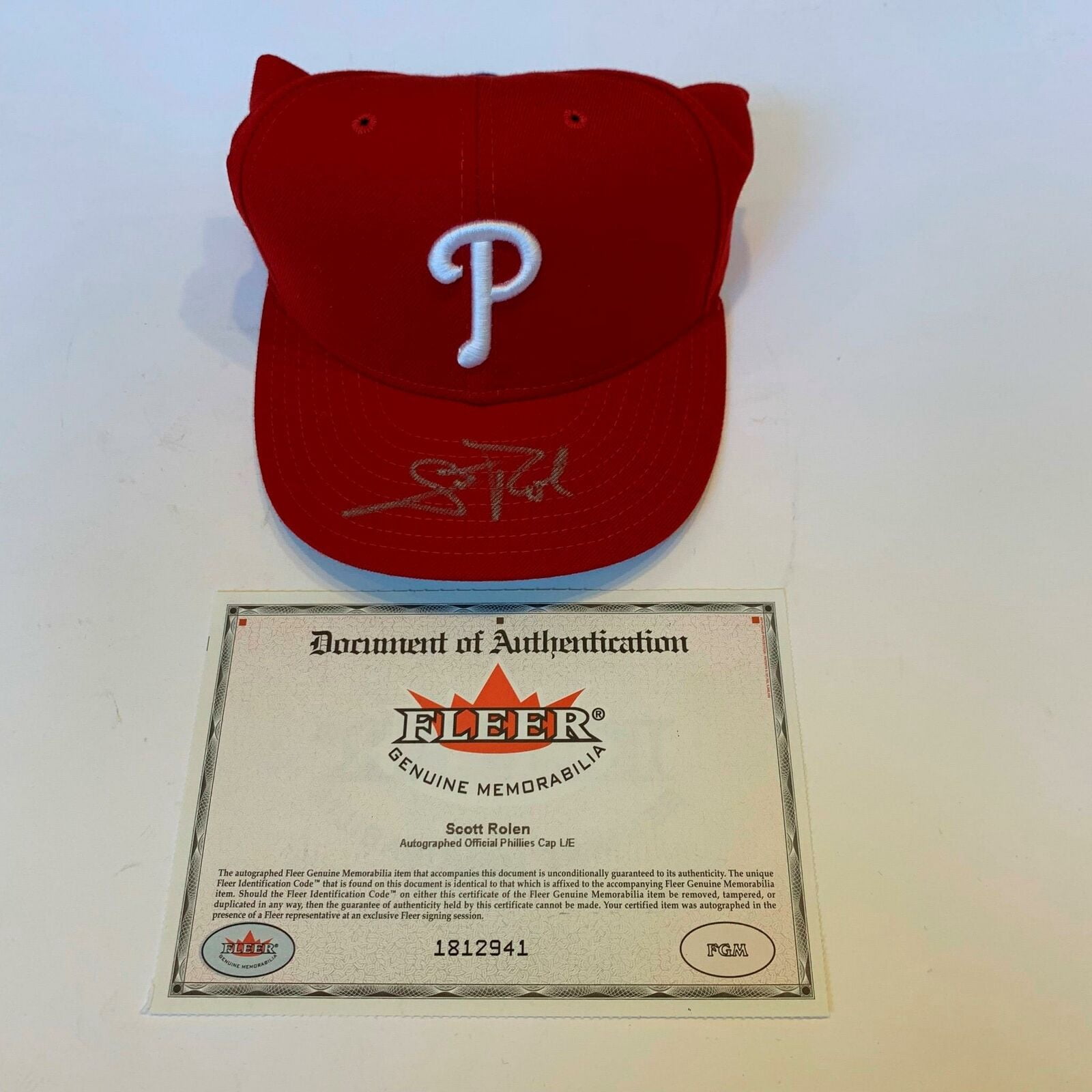 Scott Rolen Signed Autographed Philadelphia Phillies Hat Cap Fleer COA ...