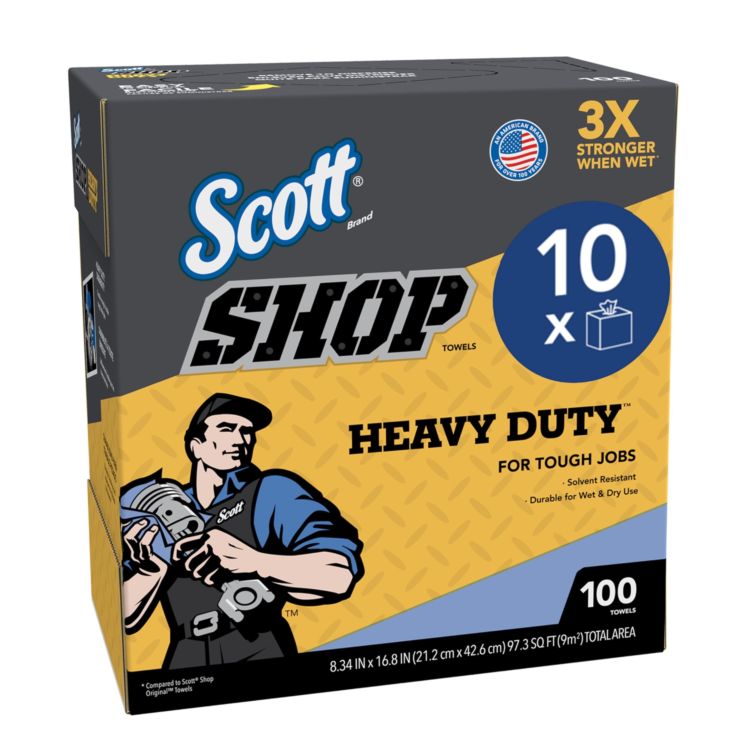 Scott Shop Towels Heavy Duty 54014, Blue Shop Towels for Solvents and ...