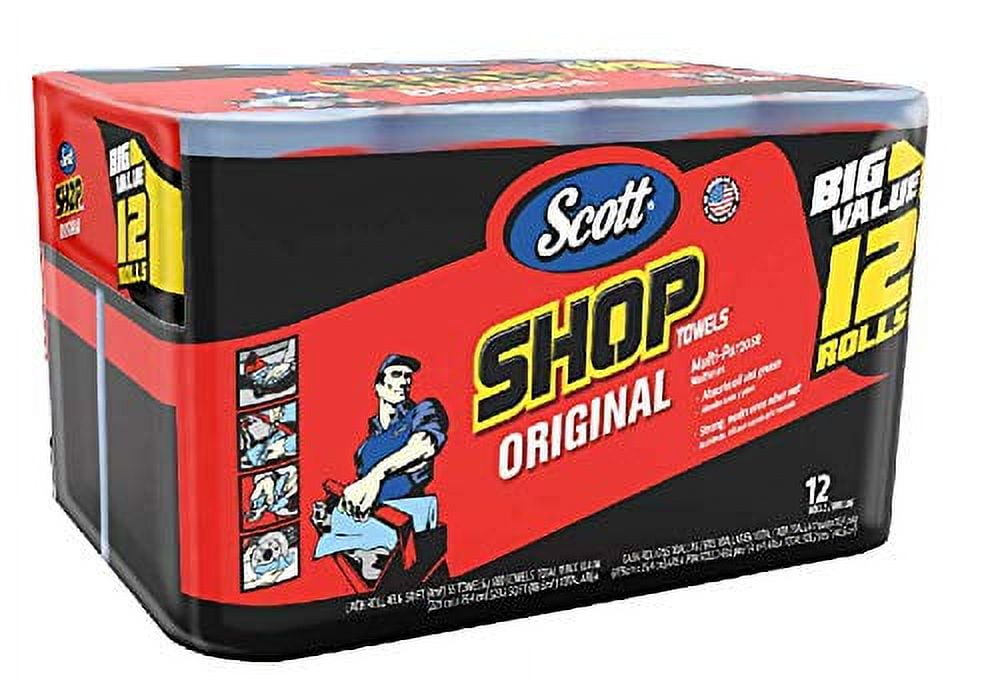 Scott- Shop Towels Paper Cleaning Rags, Pack of 12 (12 Rolls) - Walmart.com