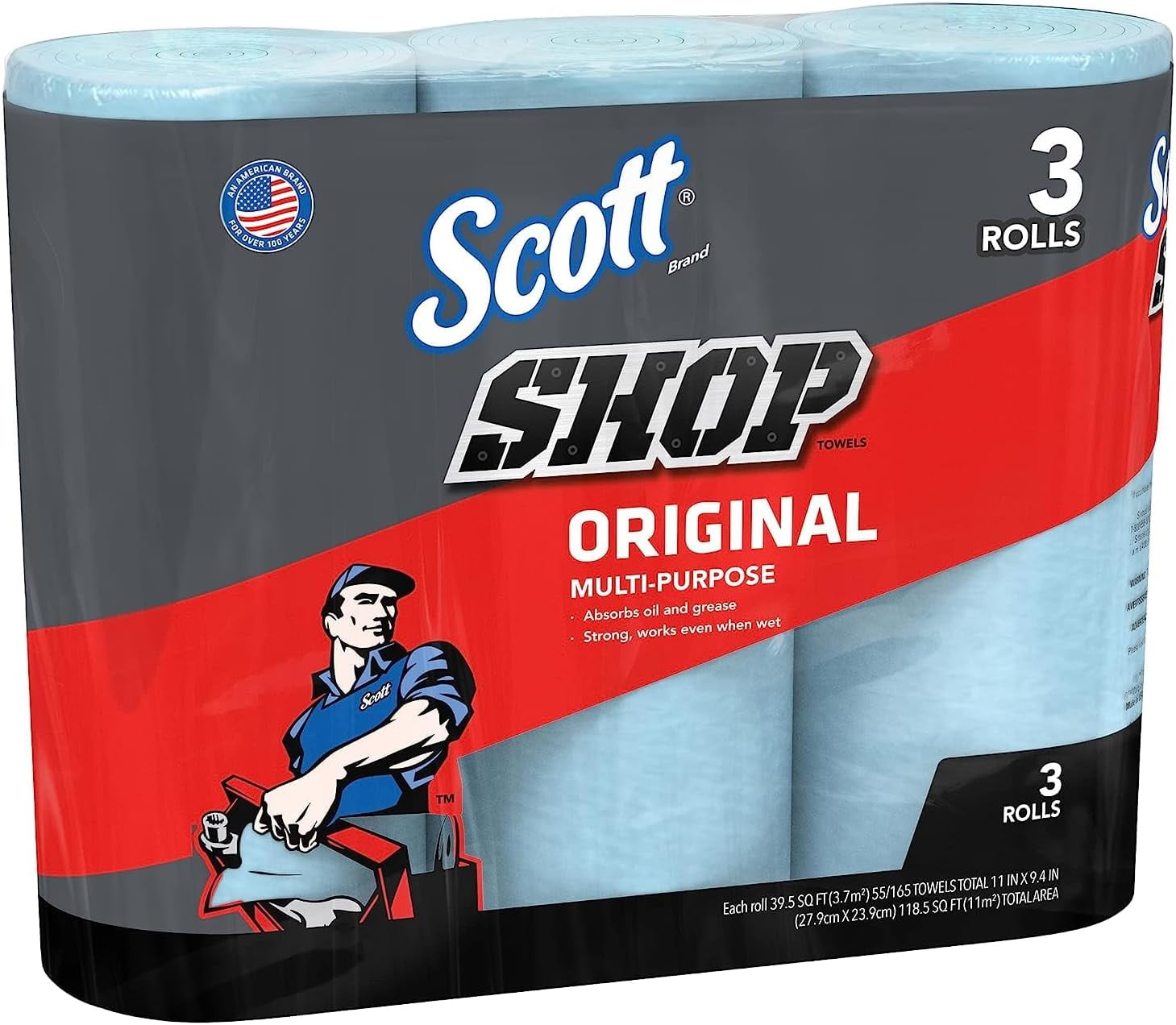 Scott Shop Towels, Blue - 55 Towels/Roll (Pack Of 3) - Walmart.com