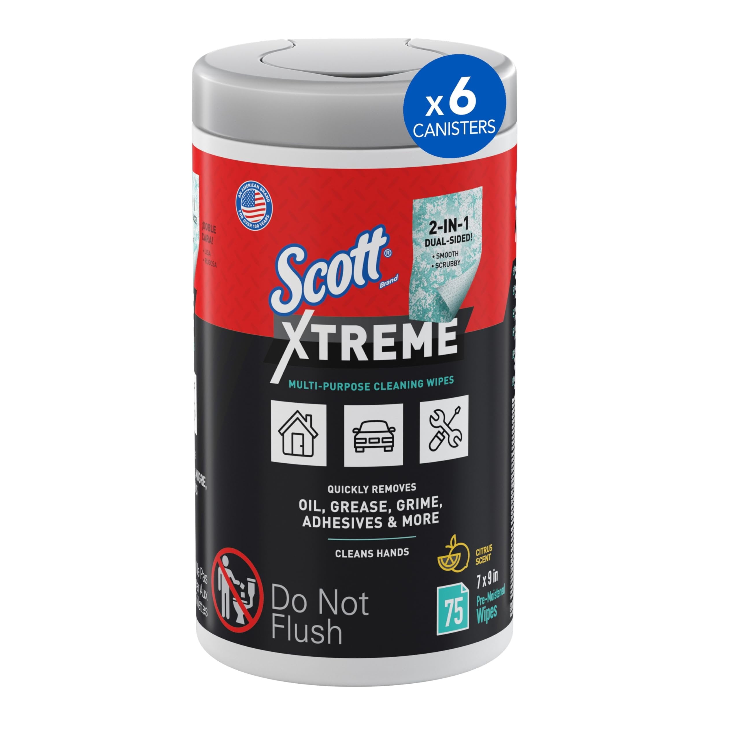 Scott Xtreme Multi-Purpose Cleaning Wipes 54591, Heavy Duty Textured ...