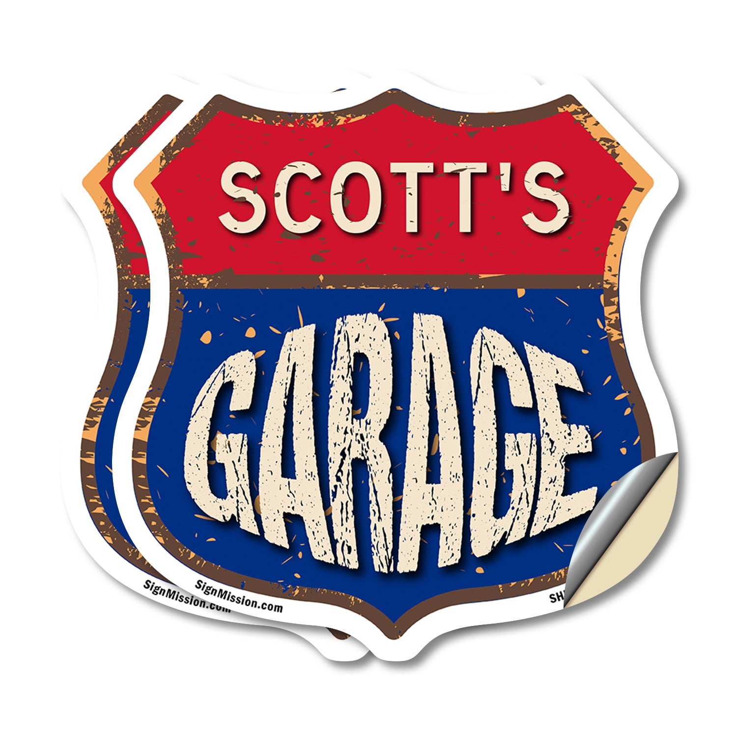 Scott's Garage (2 Pack) 18 inch X 18 inch Shield Shaped Heavy Duty 3.2 ...
