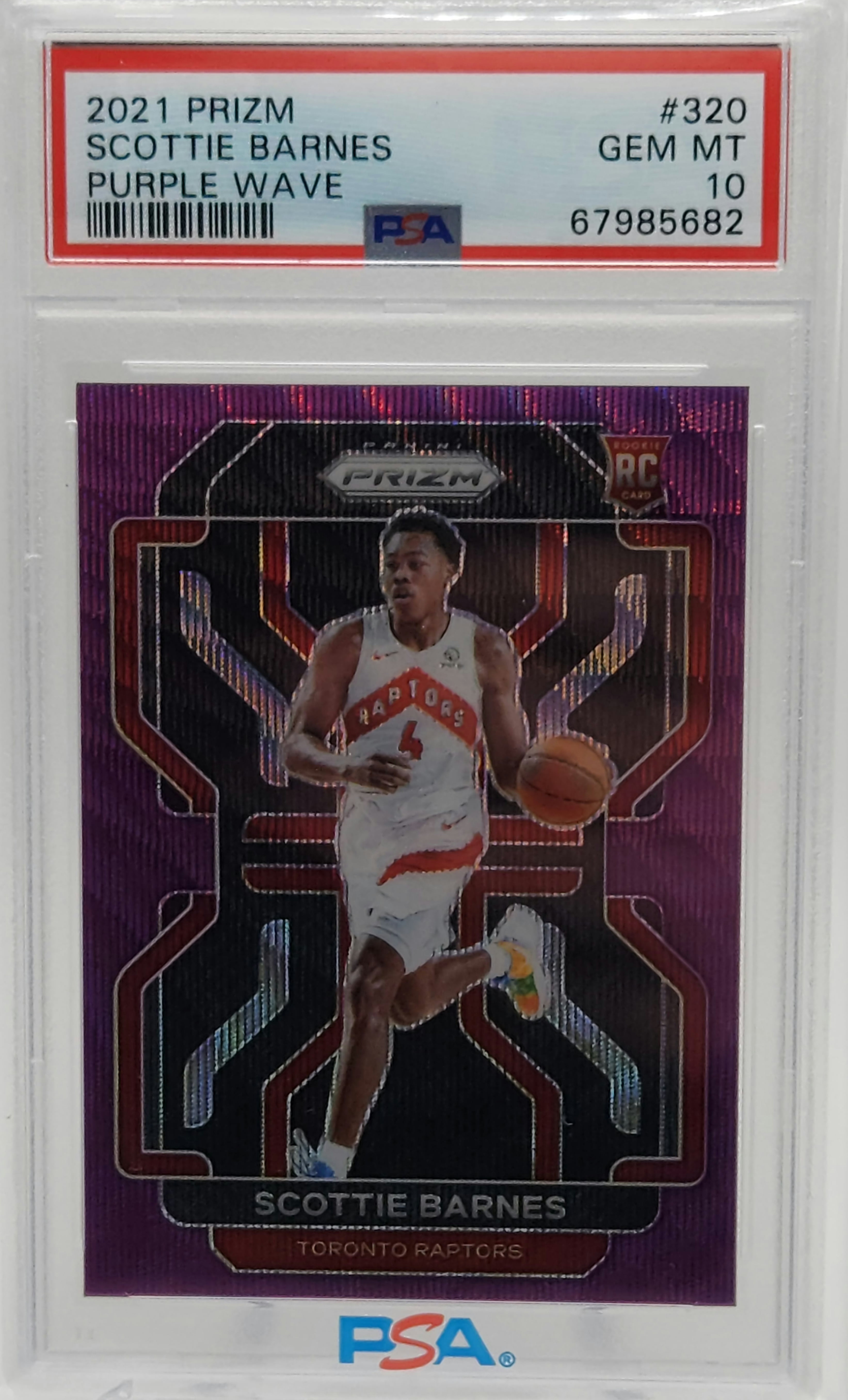 Scottie Barnes Raptors 2021-22 Panini Prizm Purple Wave Rookie Card ...