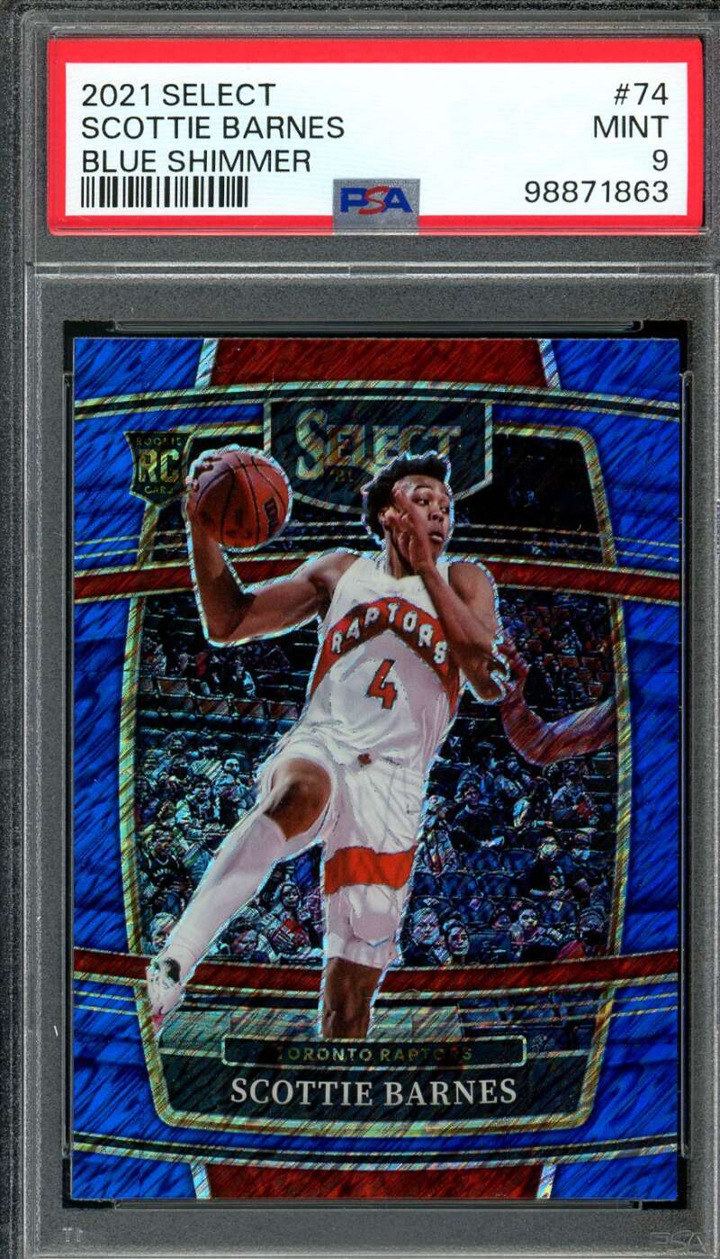 Scottie Barnes Rookie Card 2021-22 Select Blue Shimmer #74 PSA 9 ...