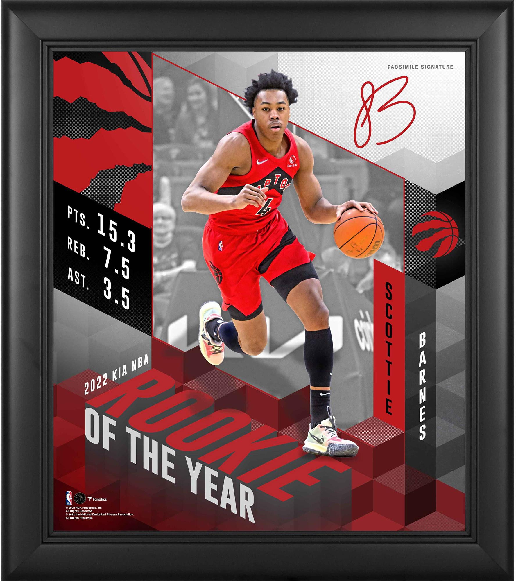 Scottie Barnes Toronto Raptors Framed 15" x 17" 2022 NBA Rookie of the ...