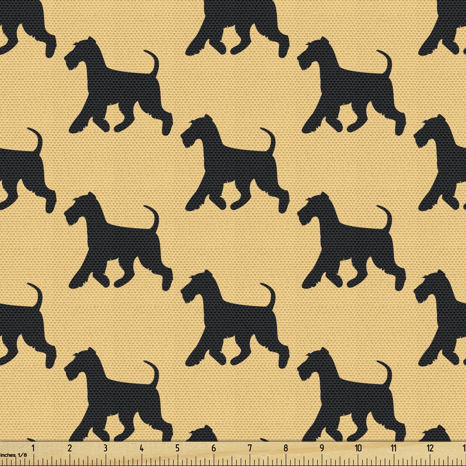 Ambesonne Scottie Dog Fabric by the Yard Upholstery, Playing Terrier ...