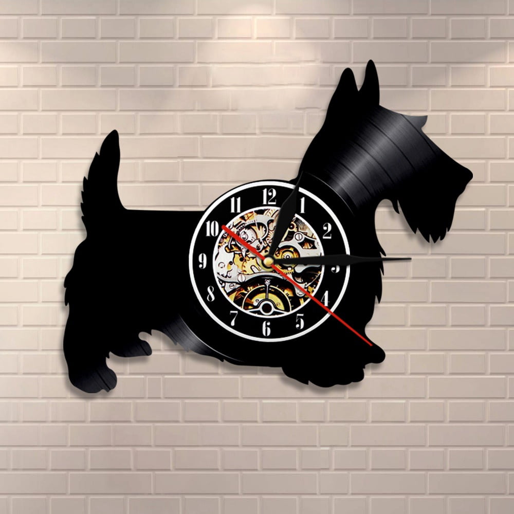 Scottie Dog Wall Clock Scottish Terrier Dog Breed Vinyl Record Wall ...