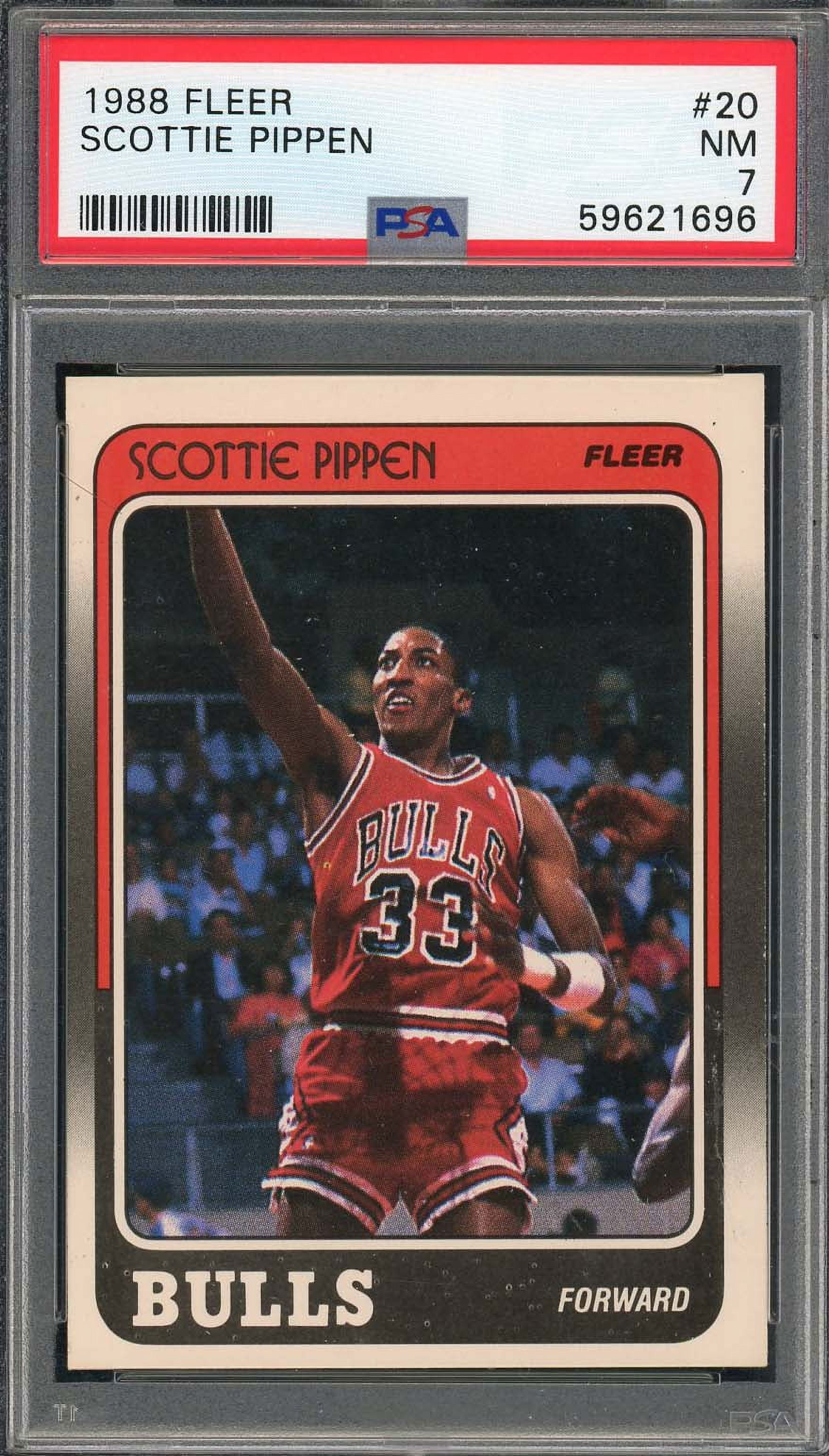 Scottie Pippen 1988 Fleer Basketball Rookie Card RC #20 Graded PSA 7 ...