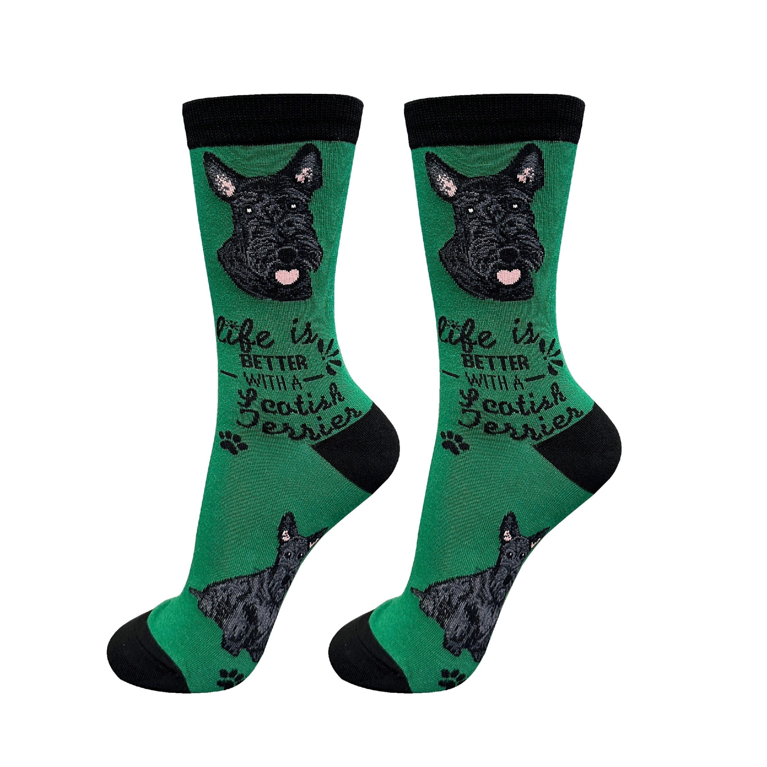 E&S Pets Scottie Socks - Life is Better Socks for Pet Lovers - Cute ...