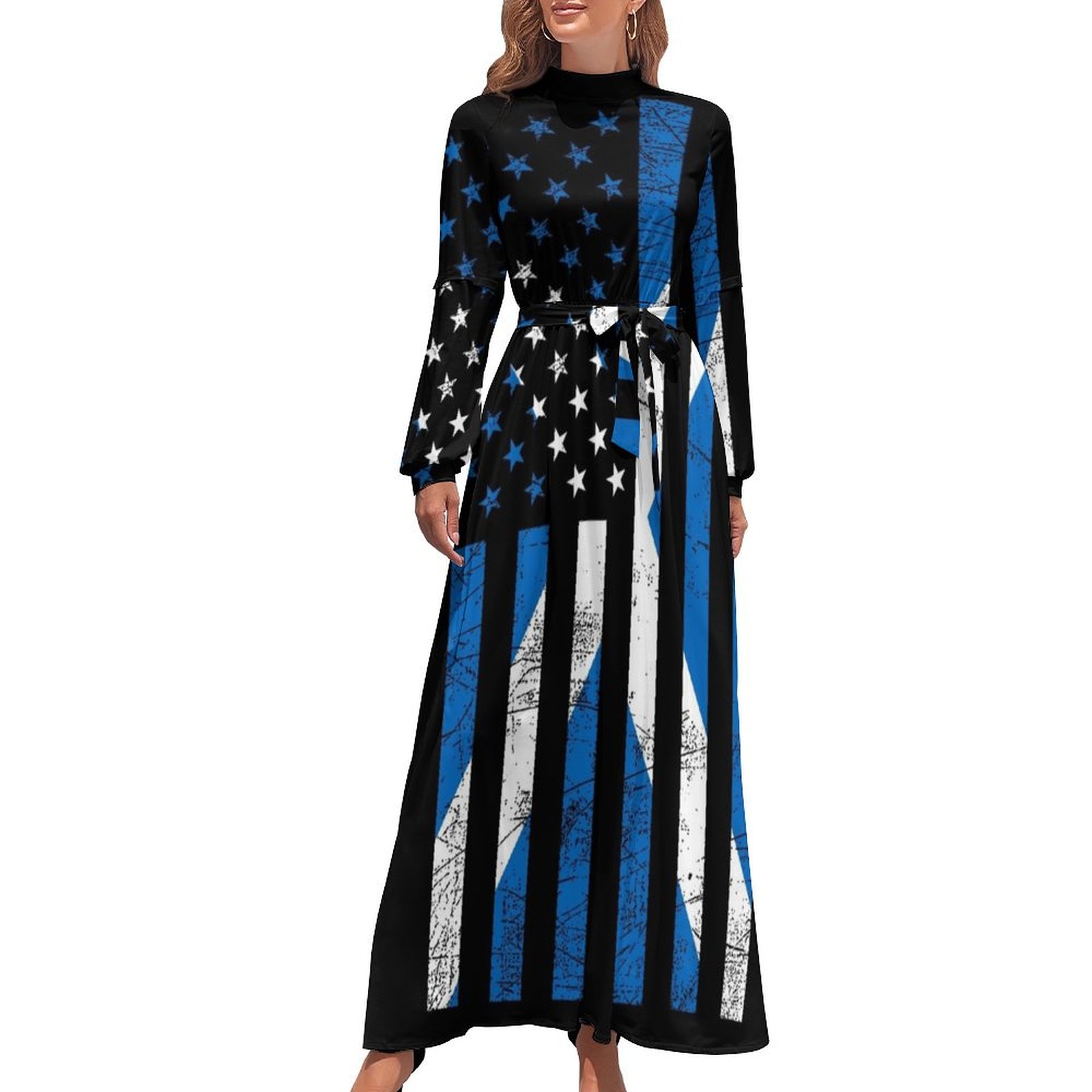 Scottish American flag Long Dress women's clothing summer 2024 ...