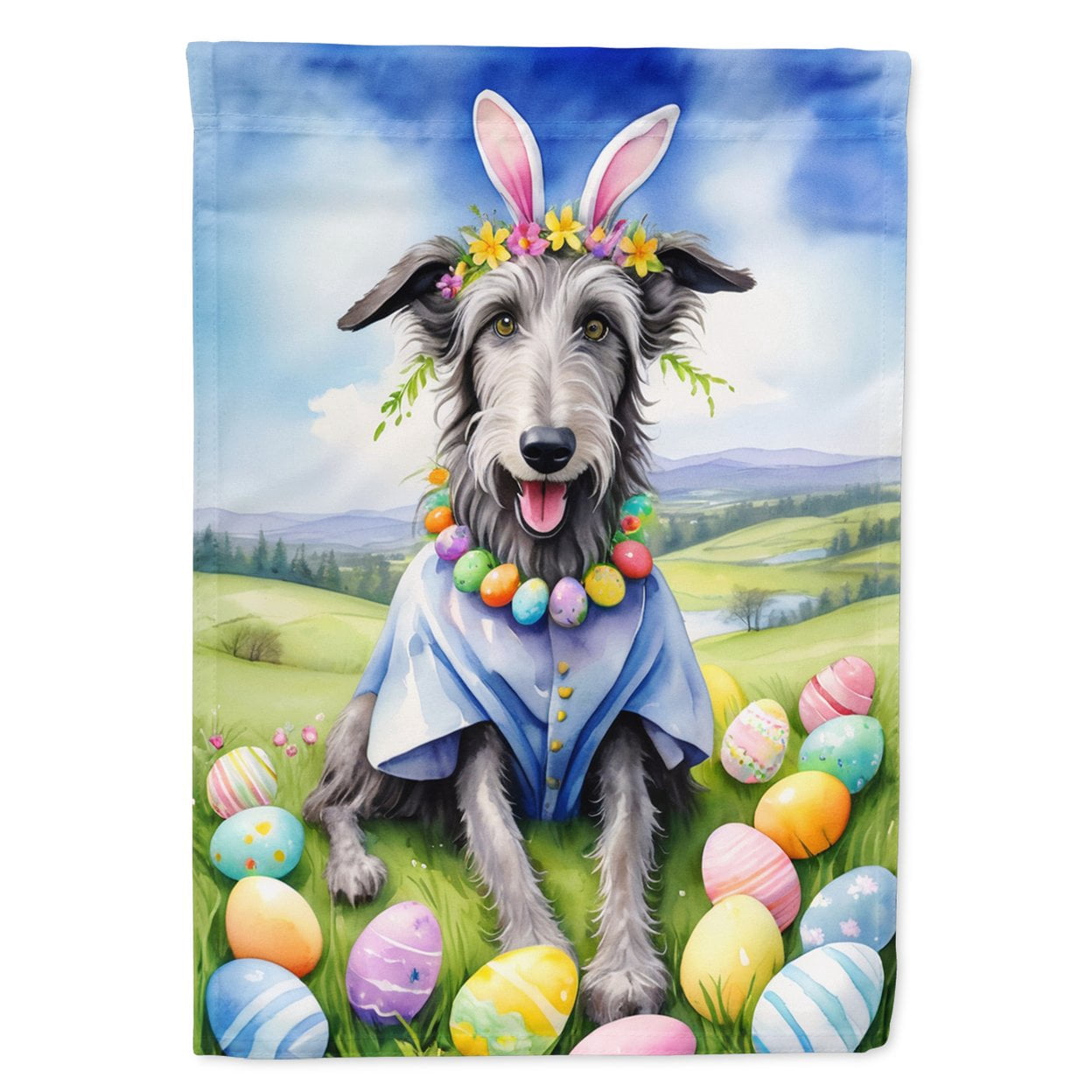 Scottish Deerhound Easter Egg Hunt House Flag 28 in x 40 in - Walmart ...