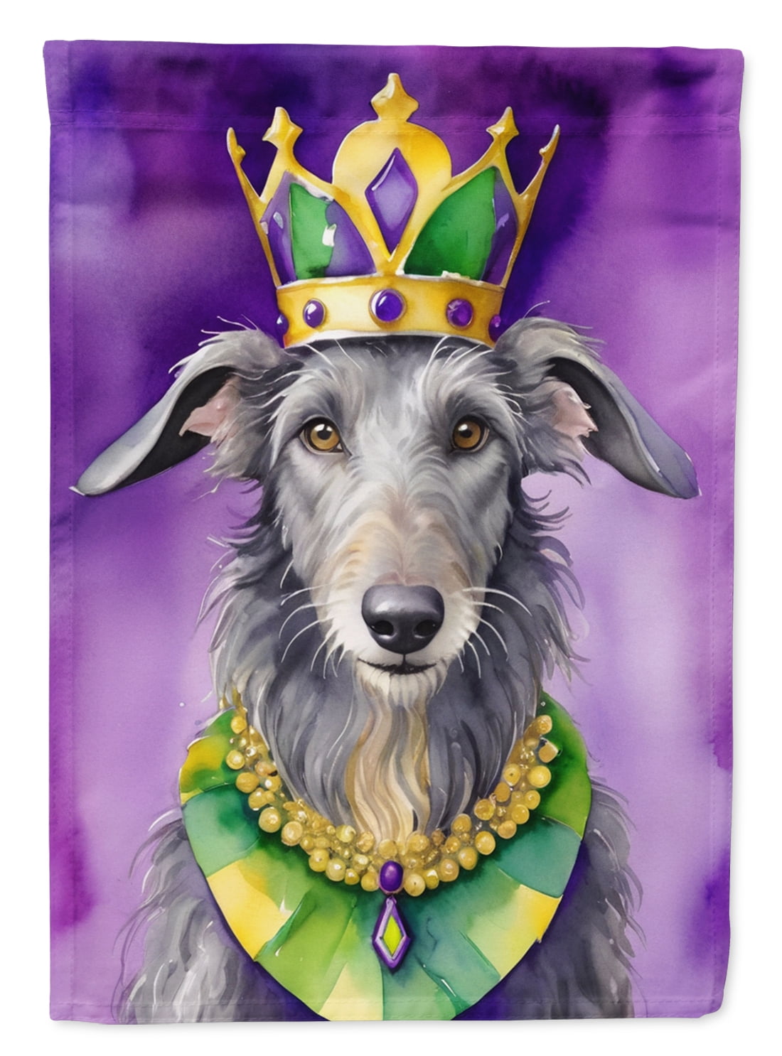 Scottish Deerhound King of Mardi Gras House Flag 28 in x 40 in ...