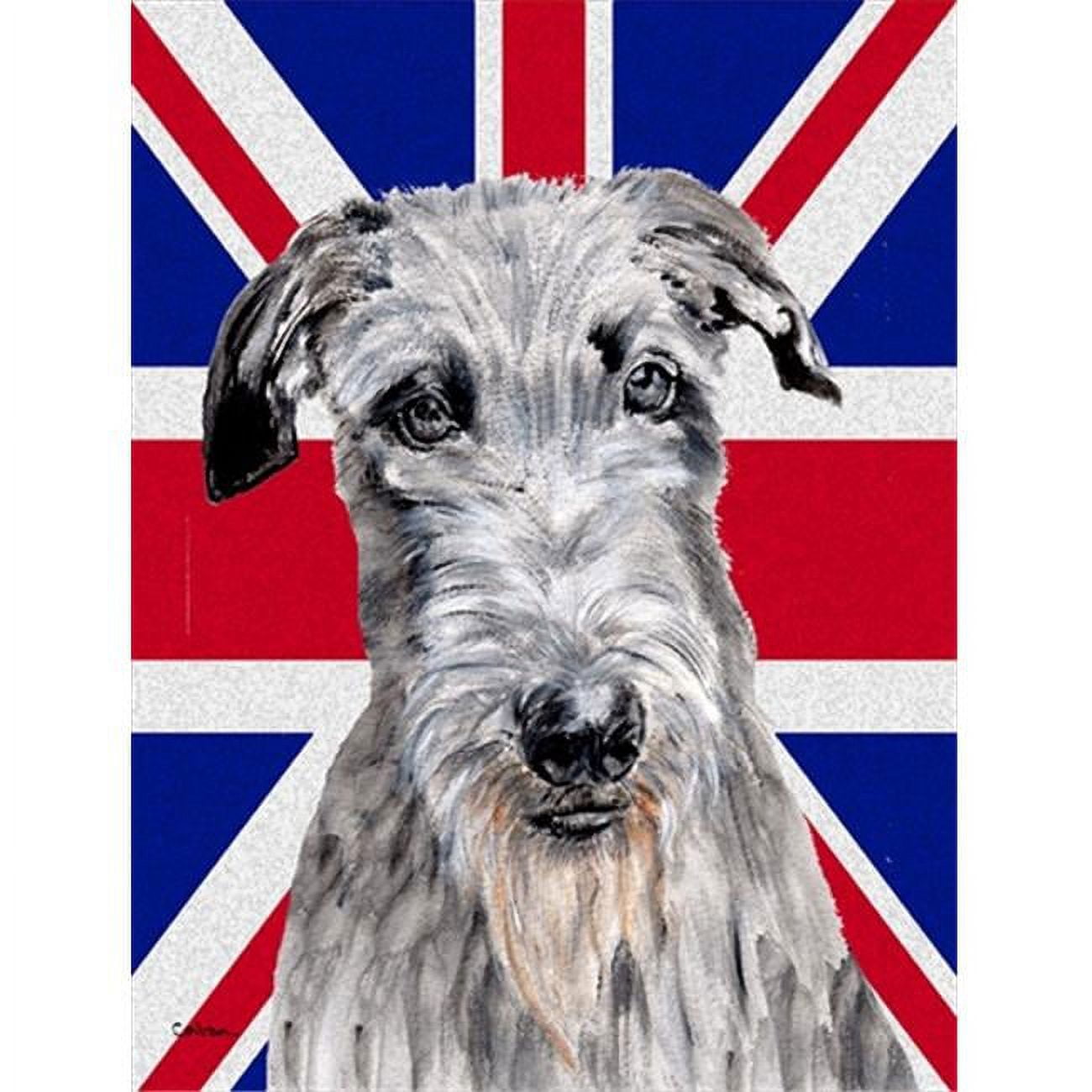 Scottish Deerhound With English Union Jack British Flag Flag Canvas ...