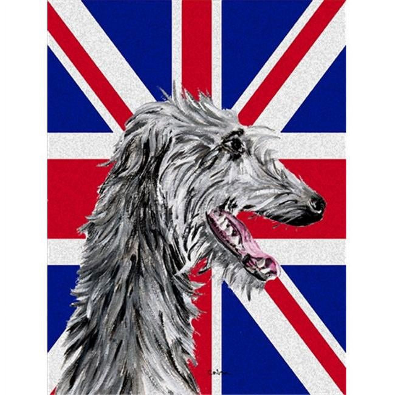 Scottish Deerhound With English Union Jack British Flag Flag Canvas ...