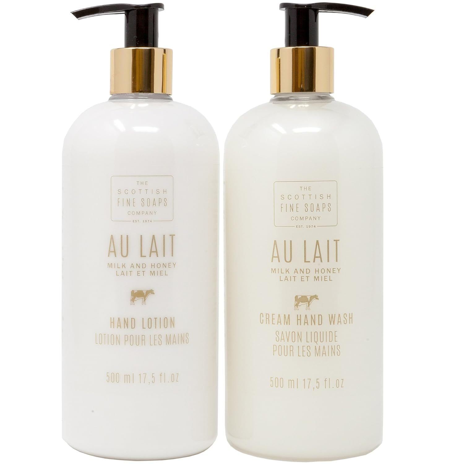 Scottish Fine Soap Au Lait Milk & Honey Cream Hand Wash + Hand Lotion ...