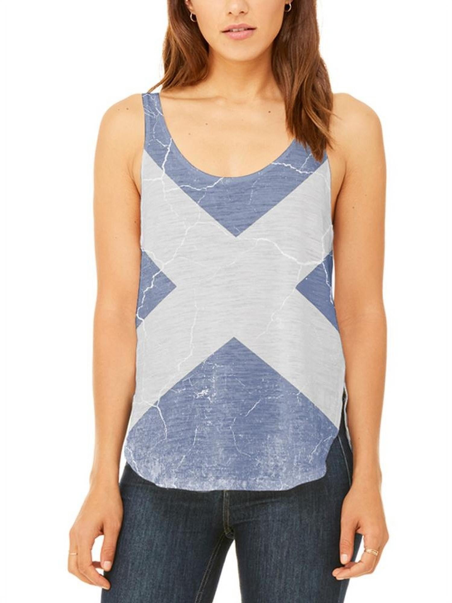 Scottish Flag Distressed Grunge Scotland Juniors Flowy Side Slit Tank ...