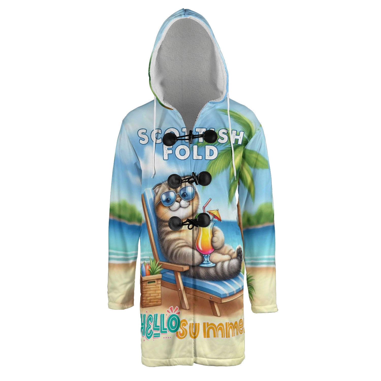 Scottish Fold Hello Summer Beach Theme with Sunglasses and Tropical ...