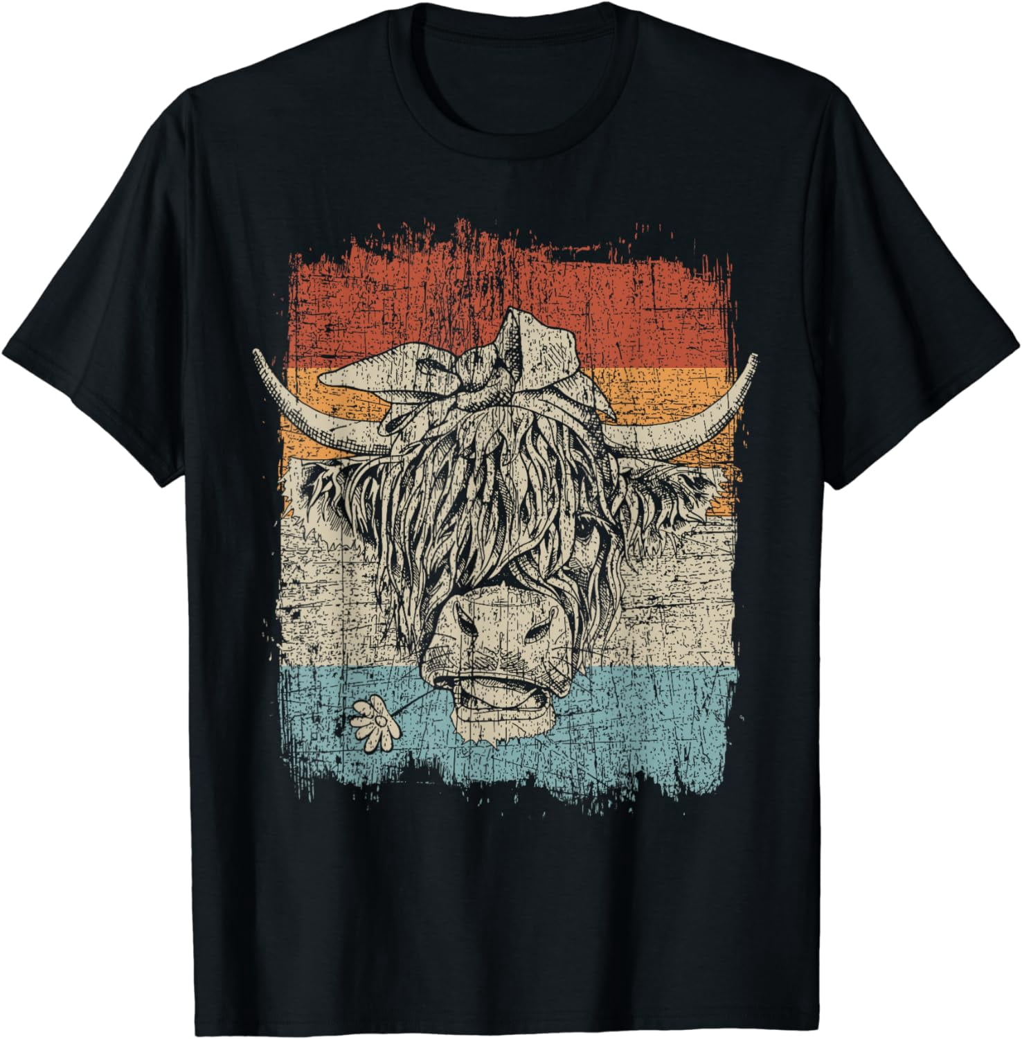 Scottish Highland Cow Cattle Hairy Cow Flowers Woman T-Shirt - Walmart.com