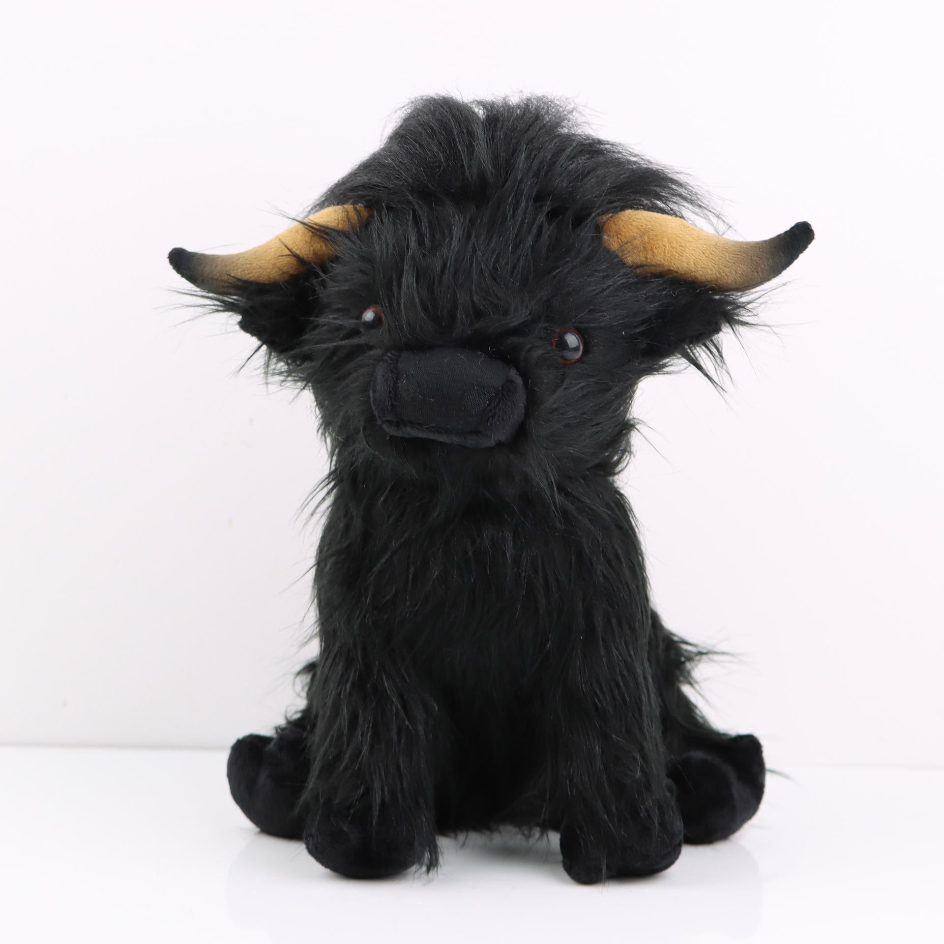 Scottish Highland Cow Plush Toy - Black 10.63 inch Room Accent Favorite ...