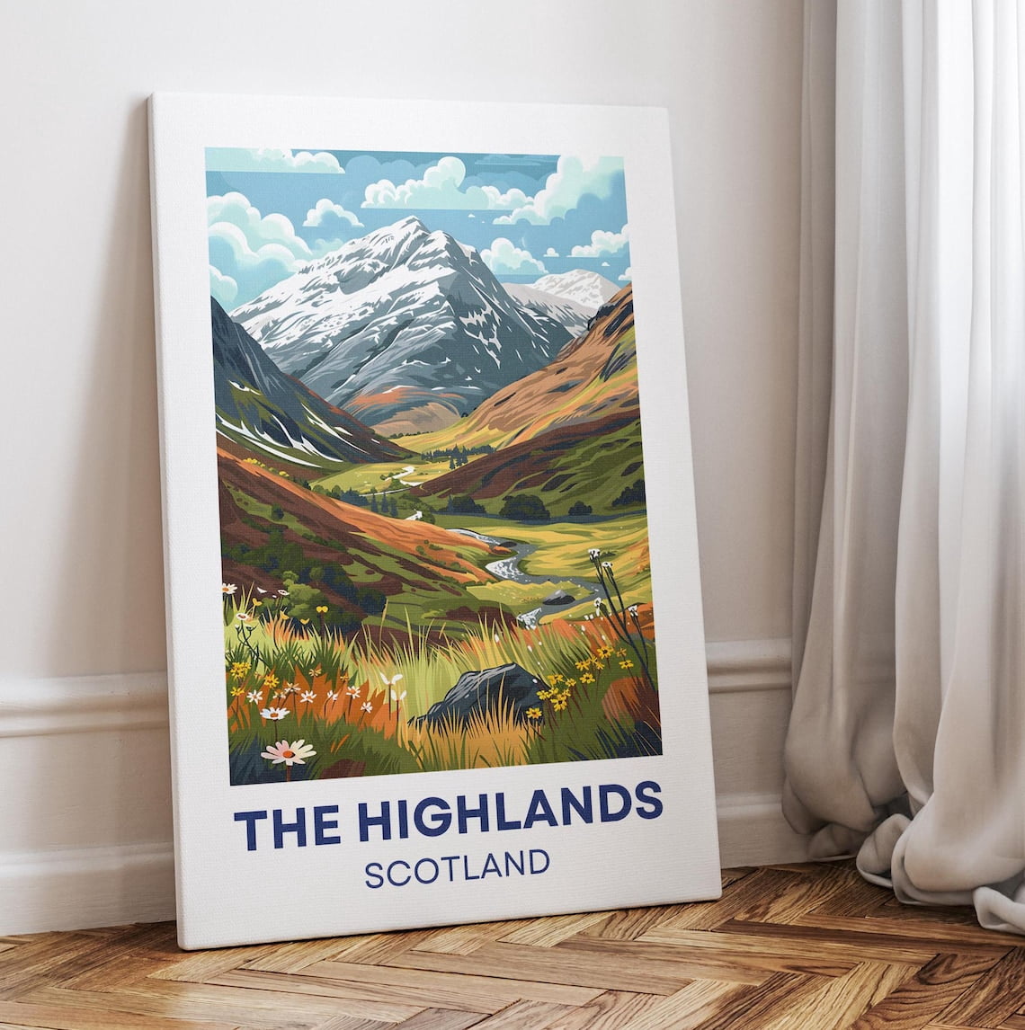 Scottish Highlands Landscape Wall Art Mountain Travel Decor, Unframed ...