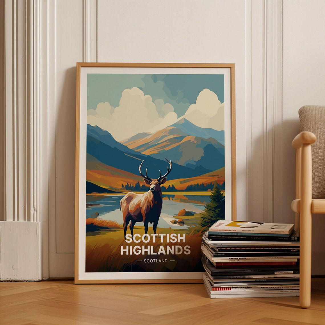 Scottish Highlands Travel Poster, Scotland Landscape Wall Art, Perfect ...