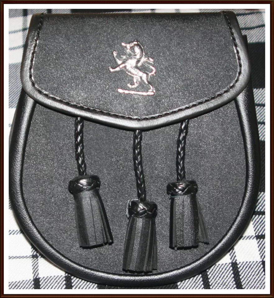 Scottish Kilt Leather Sporran with Free Belt Chain, Traditional ...