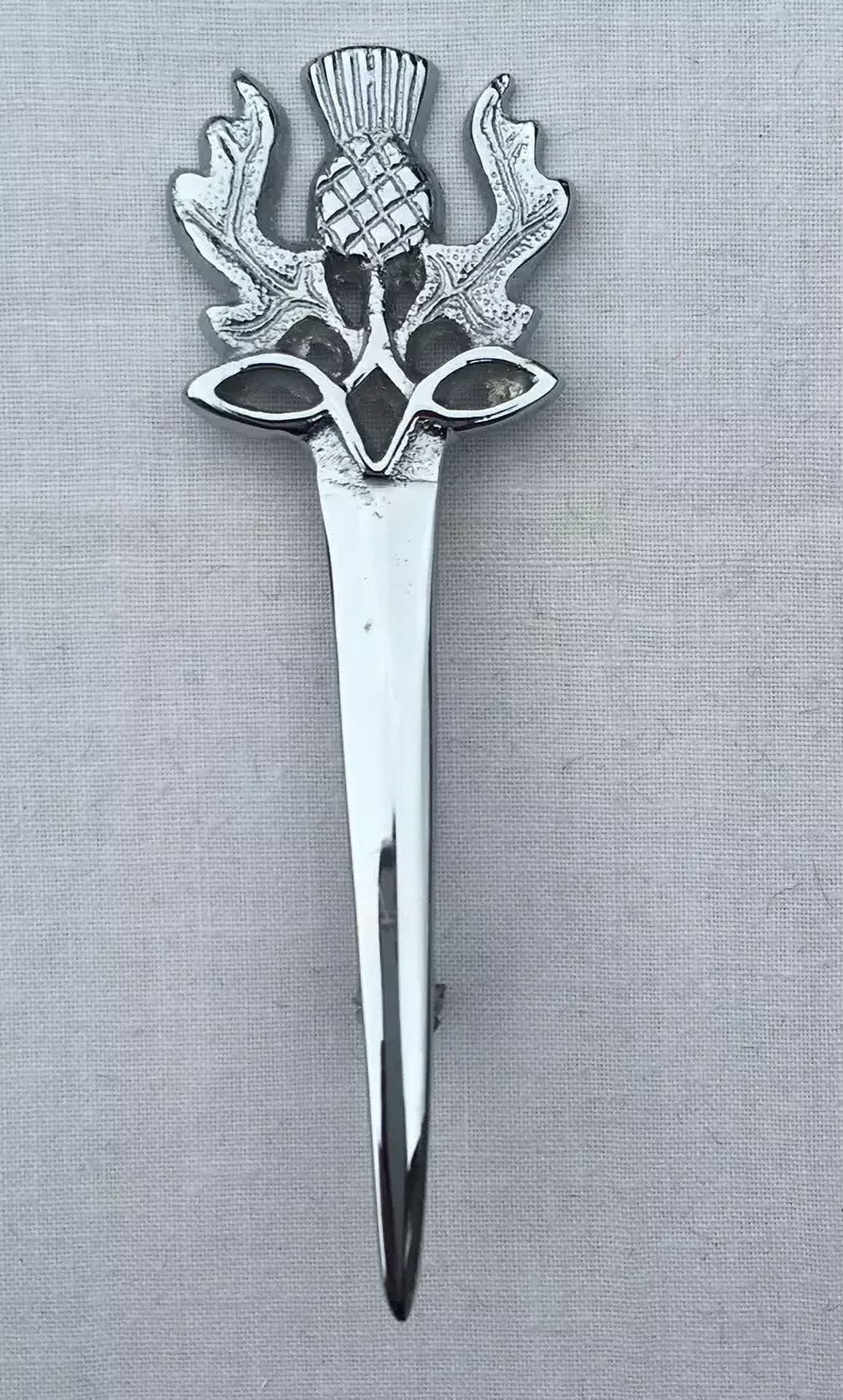 Scottish Kilt Pin 4 inch, Highland Celtic Kilt Brooch with Chrome ...