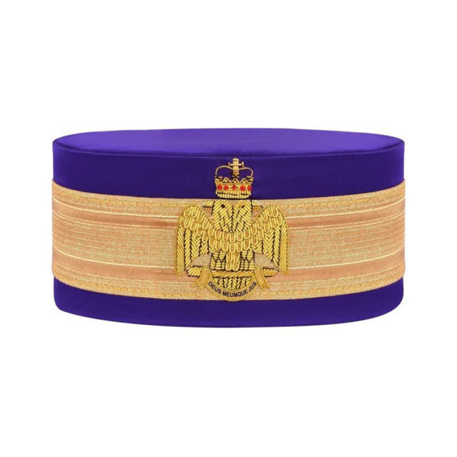Scottish Rite Crown Cap - Wings Down, Purple Silk with Gold Braid ...