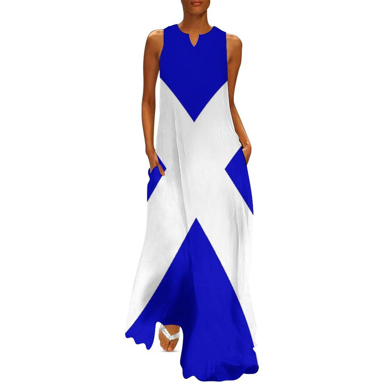 Scottish Saltire Button Long Dress Summer dresses for women luxury ...