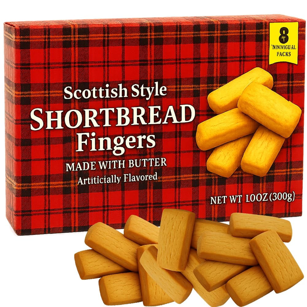 Scottish Shortbread Fingers Gift Box – 8 Individually Wrapped Butter ...