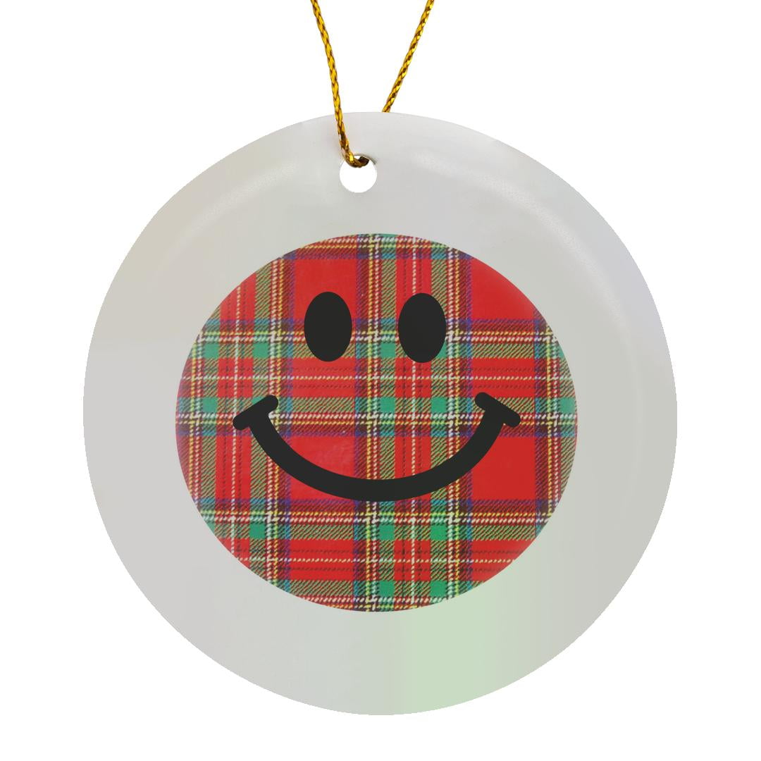 3drose, Scottish Tartan Smiling Face - Red and Green Plaid Happy Face ...