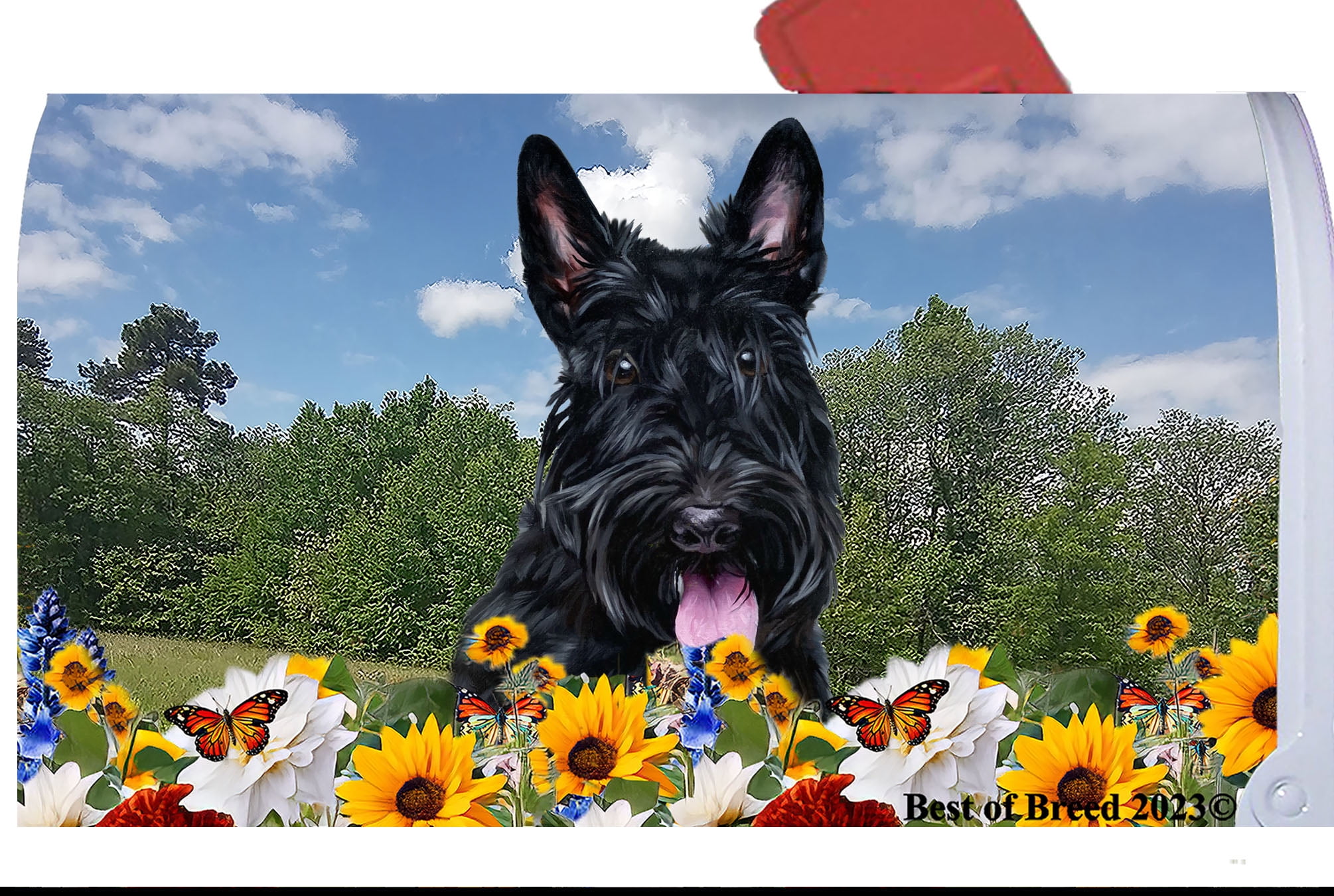 Scottish Terrier - Best of Breed Summer Flowers Mailbox Cover Hi-Grade ...