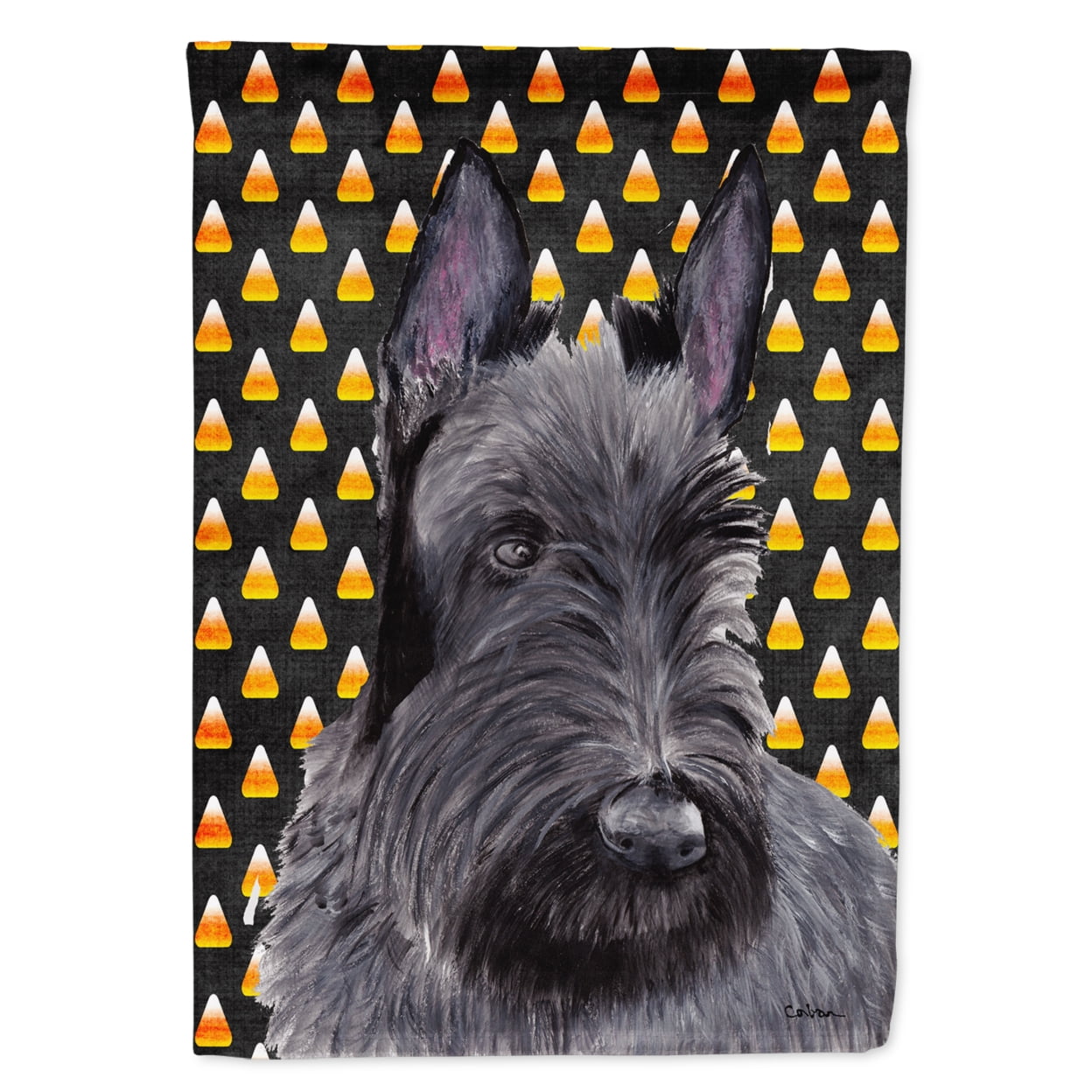 Scottish Terrier Candy Corn Halloween Portrait Garden Flag - Walmart.com