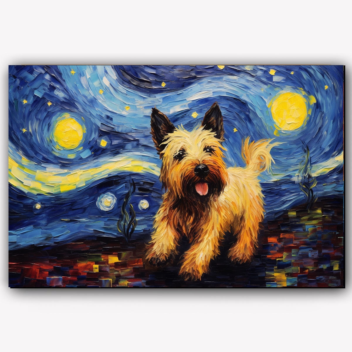 Scottish Terrier Dog Wall Art Graffiti Painting Canvas Print for Living ...