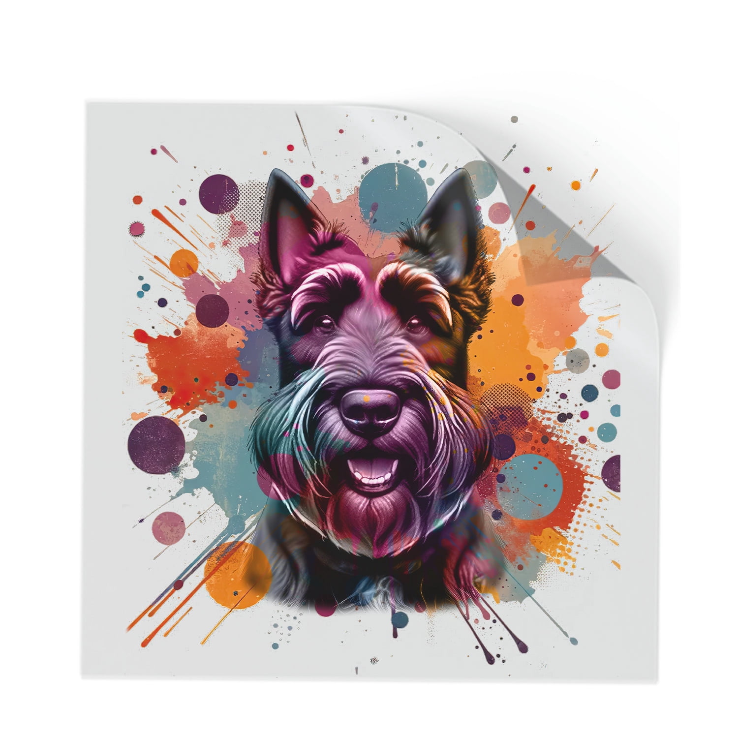 Scottish Terrier Portrait Watercolor Vintage Retro Styles Cutout ...