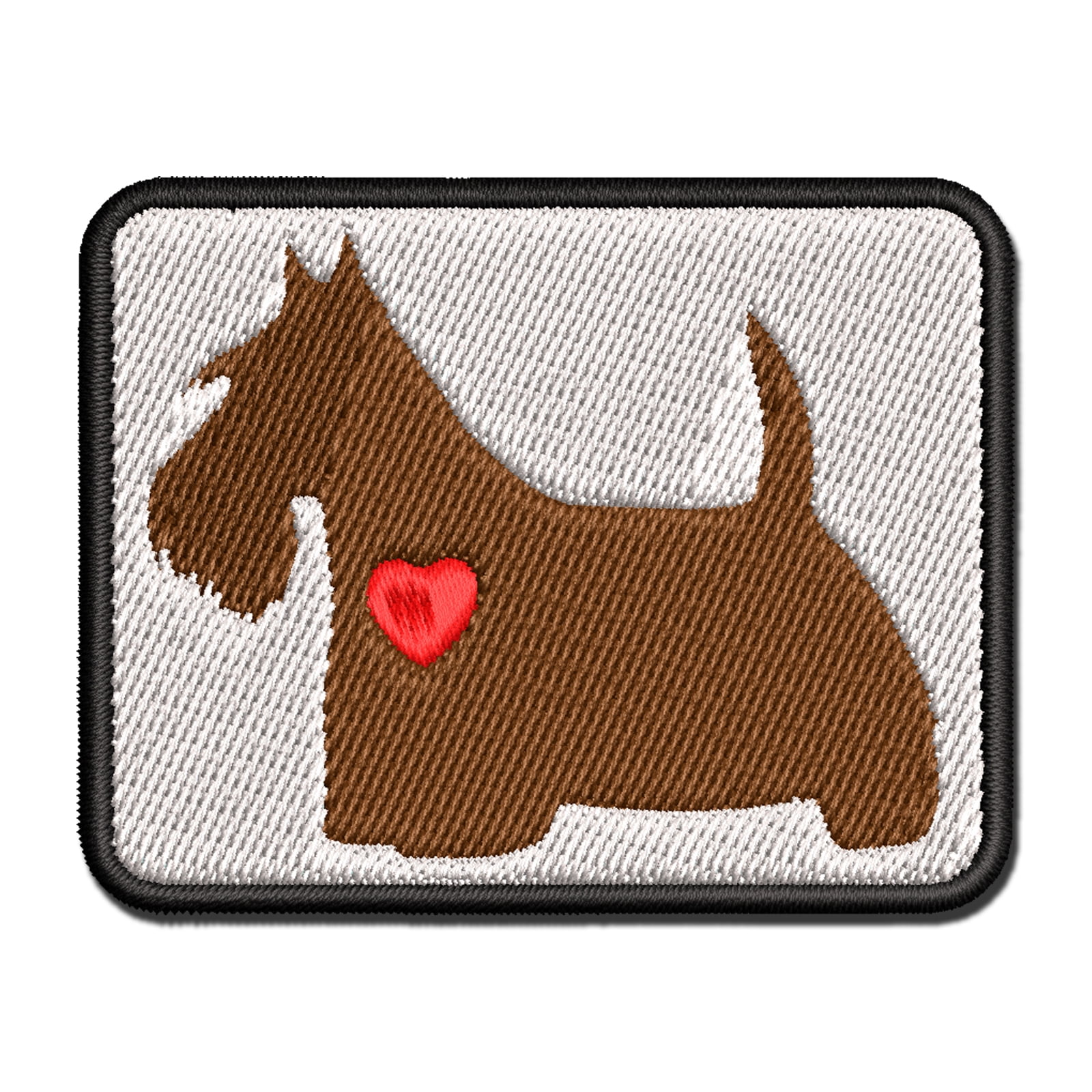 Scottish Terrier Scottie Dog with Heart Applique Multi-Color ...