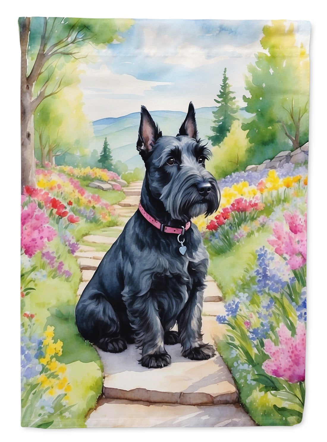 Scottish Terrier Spring Path House Flag 28 in x 40 in - Walmart.com
