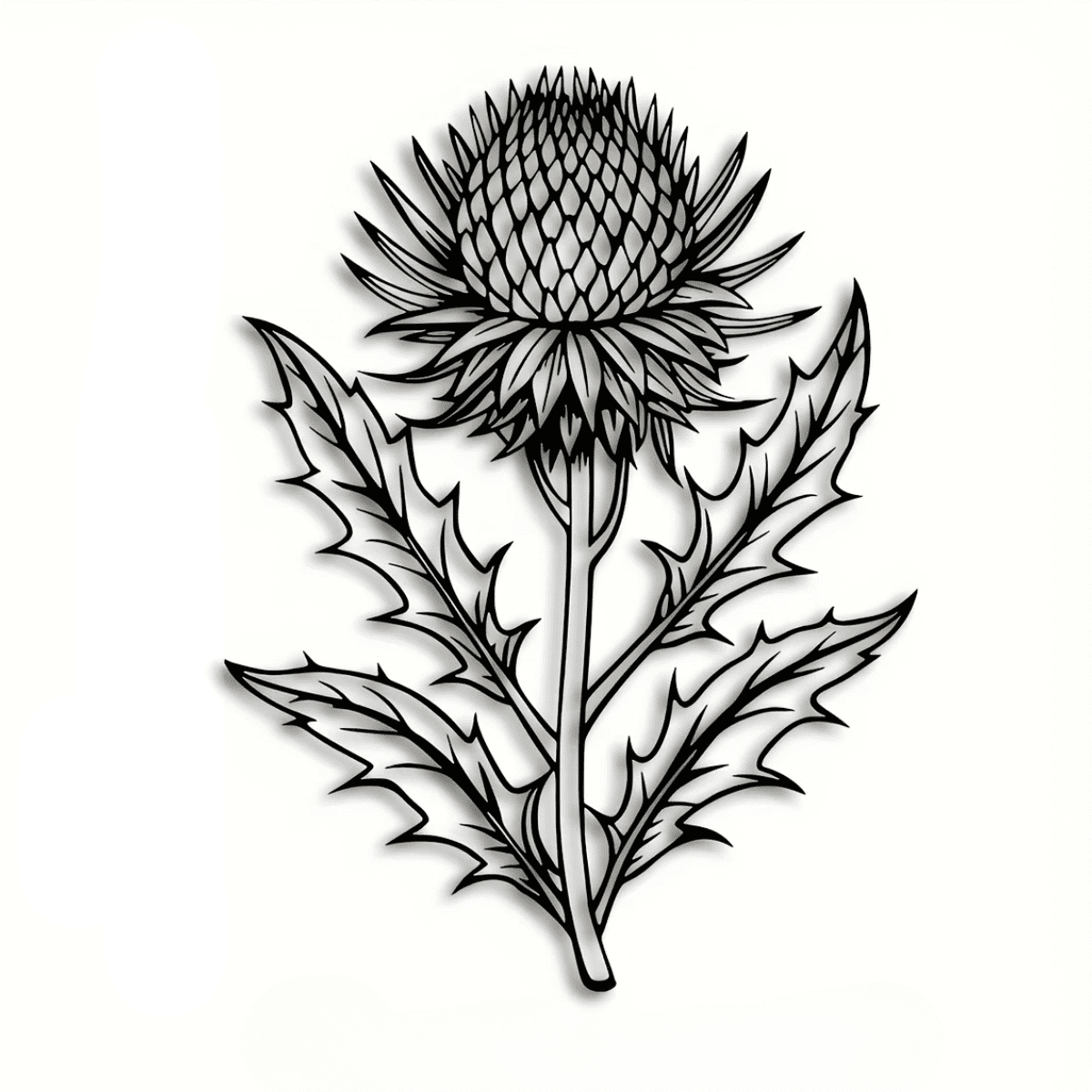 Scottish Thistle Metal Wall Art - Black Iron Silhouette, Home & Garden ...