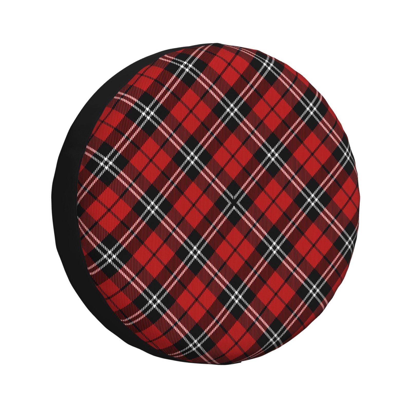 Scottish checkered black red plaid Spare Tire Cover for Trailer Camper ...