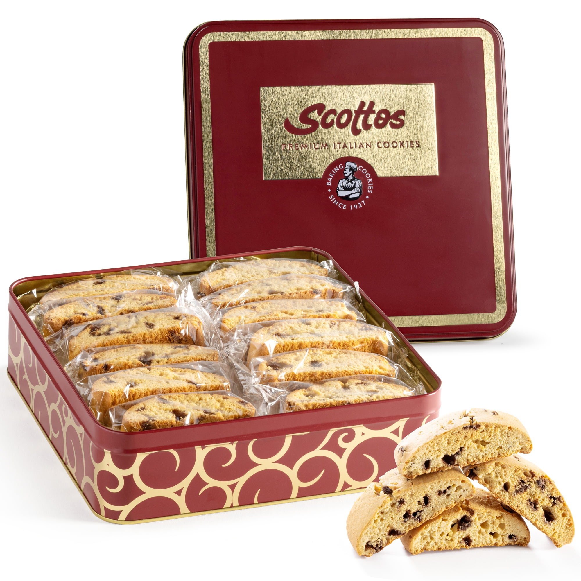 Scotto's Biscotti Italian Cookies Pack of 24 , Chocolate Chip Biscotti ...