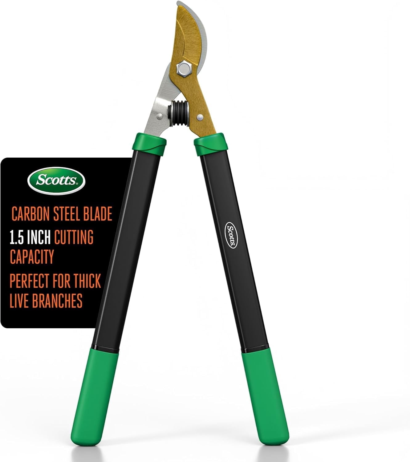Scotts 21 in Bypass Lopper with 1.5 in Carbon Steel Blade, Pruning Tool ...
