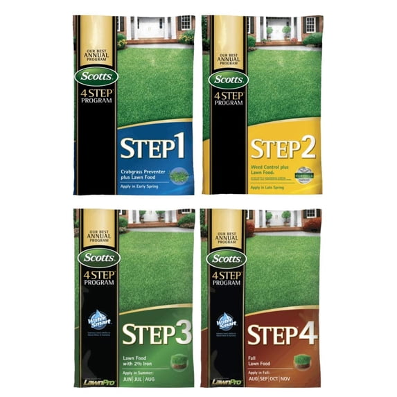 Scotts Lawn Turf Builder - Complete 4 Step Program Fertilizer, Premium ...