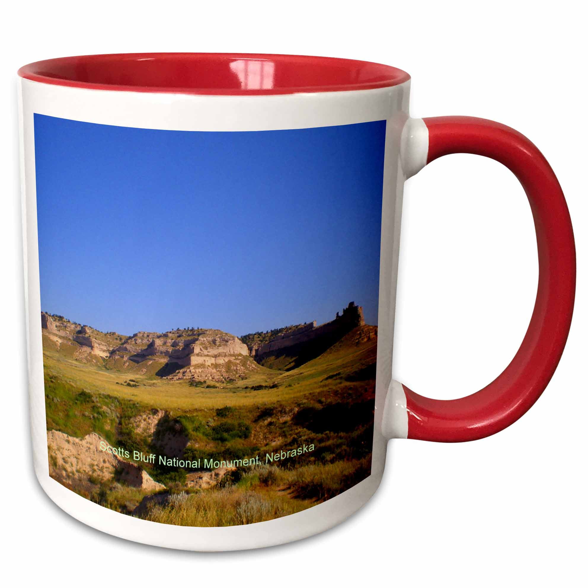 3drose, Scotts Bluff National Monument, Nebraska, 11oz Two-tone Red Mug ...