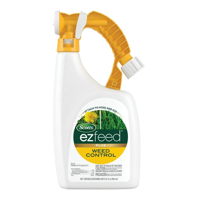Scotts EZ Feed Plus Weed Control, Liquid Combination Weed Killer and Fertilizer, 32 fl. oz ...