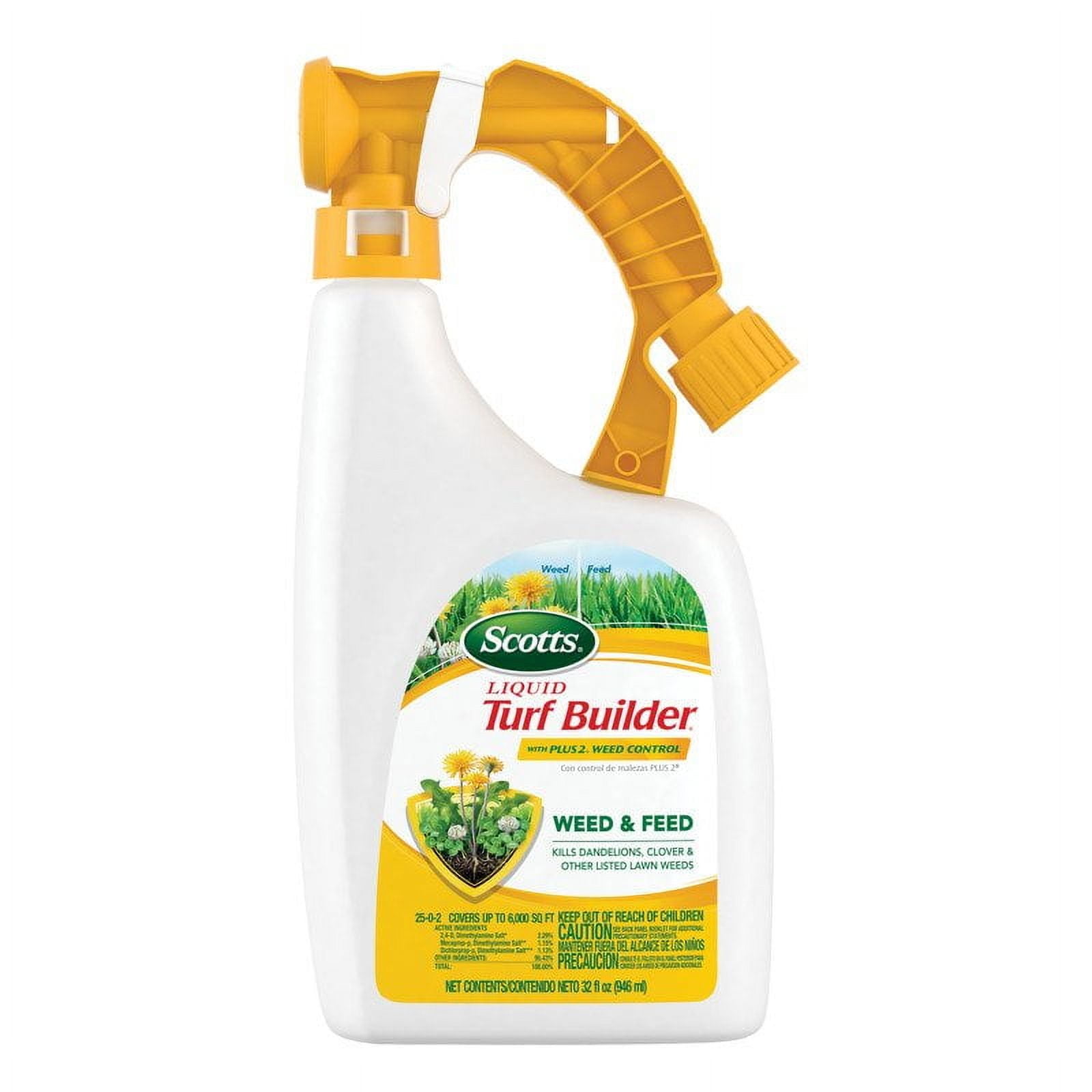 Scotts Spray-On Liquid Turf Builder Weed & Feed Lawn Fertilizer, 6000 ...