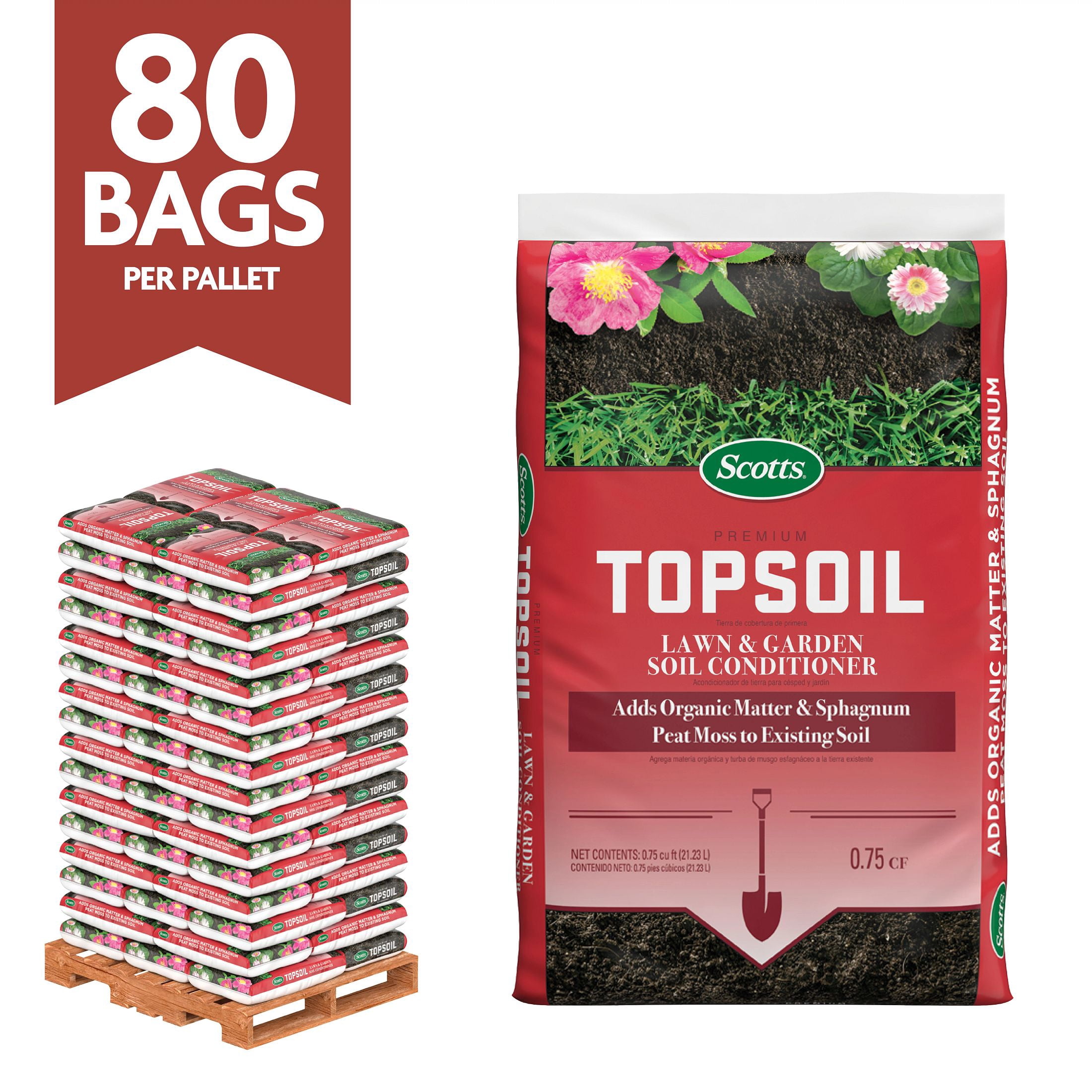 Scotts Premium Topsoil, Lawn and Garden Soil Conditioner Bulk Pallet, 0 ...