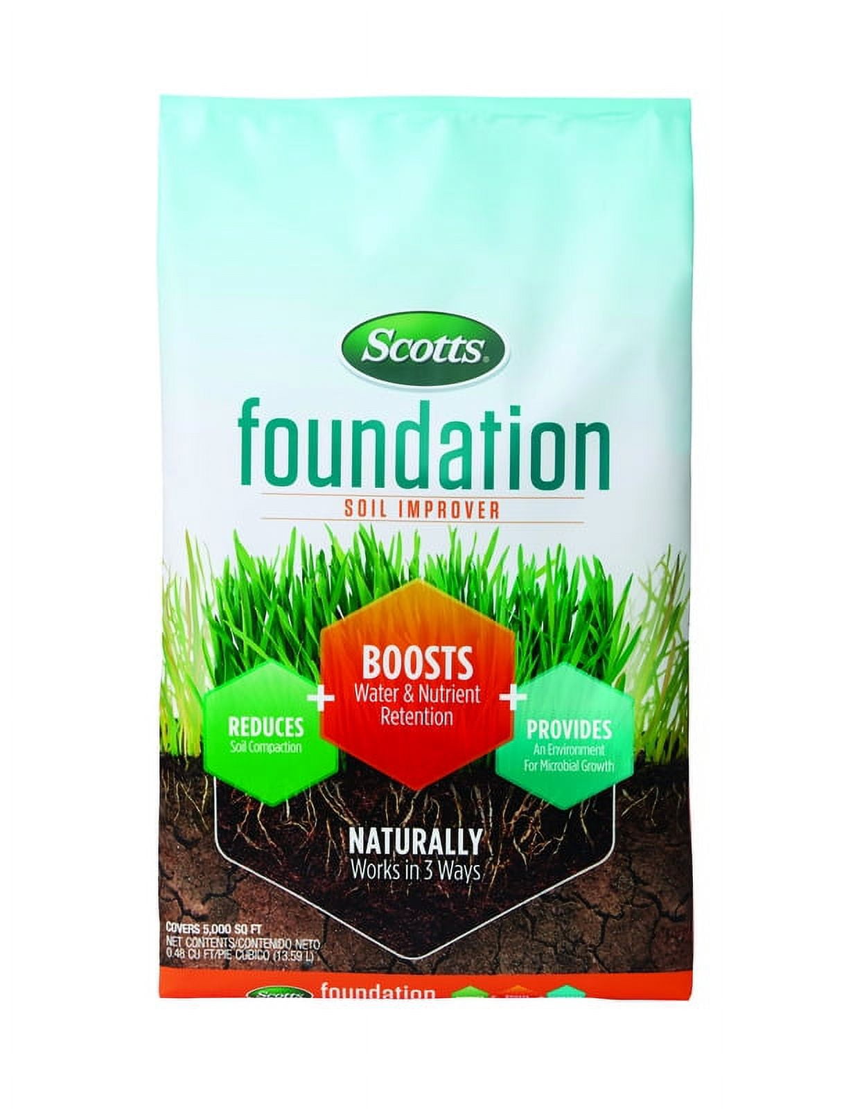 Scotts Foundation Soil Improver for Lawn and Garden, 5000 sq ft ...