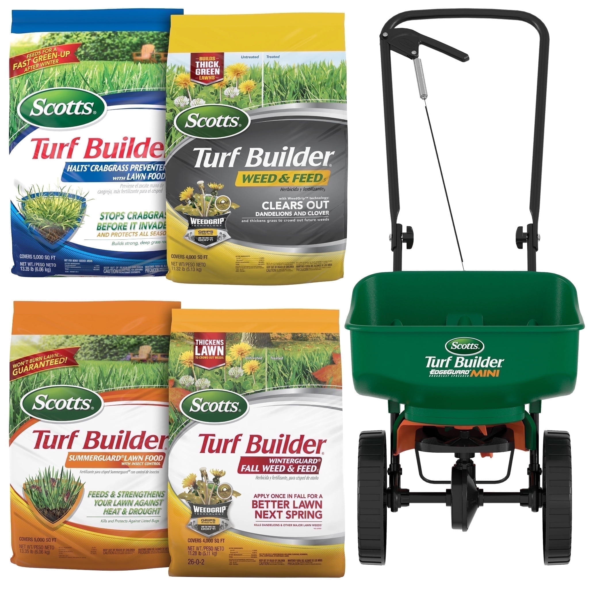 Scotts Turf Builder Bundle for Small Lawns with EdgeGuard Mini ...