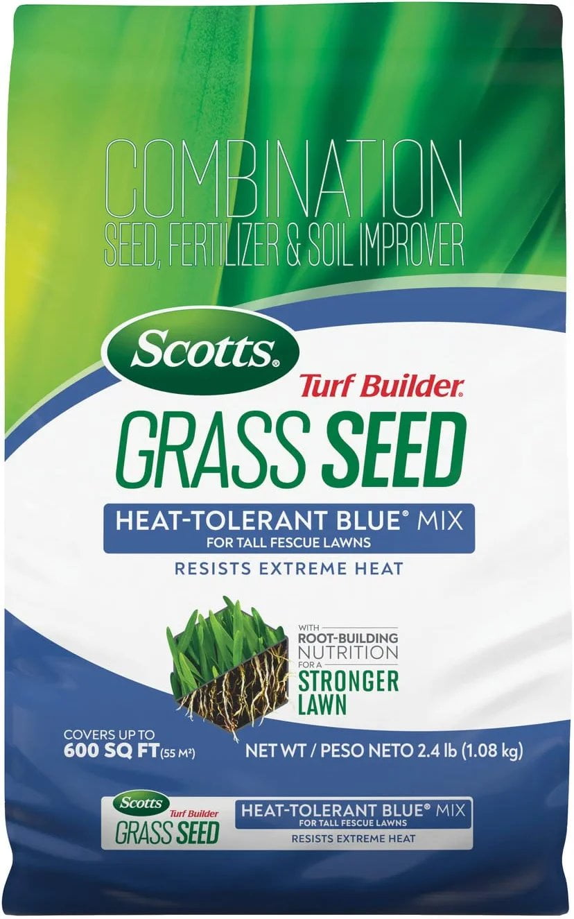 Scotts Turf Builder Grass Seed, Heat-Tolerant Blue Mix for Tall Fescue ...