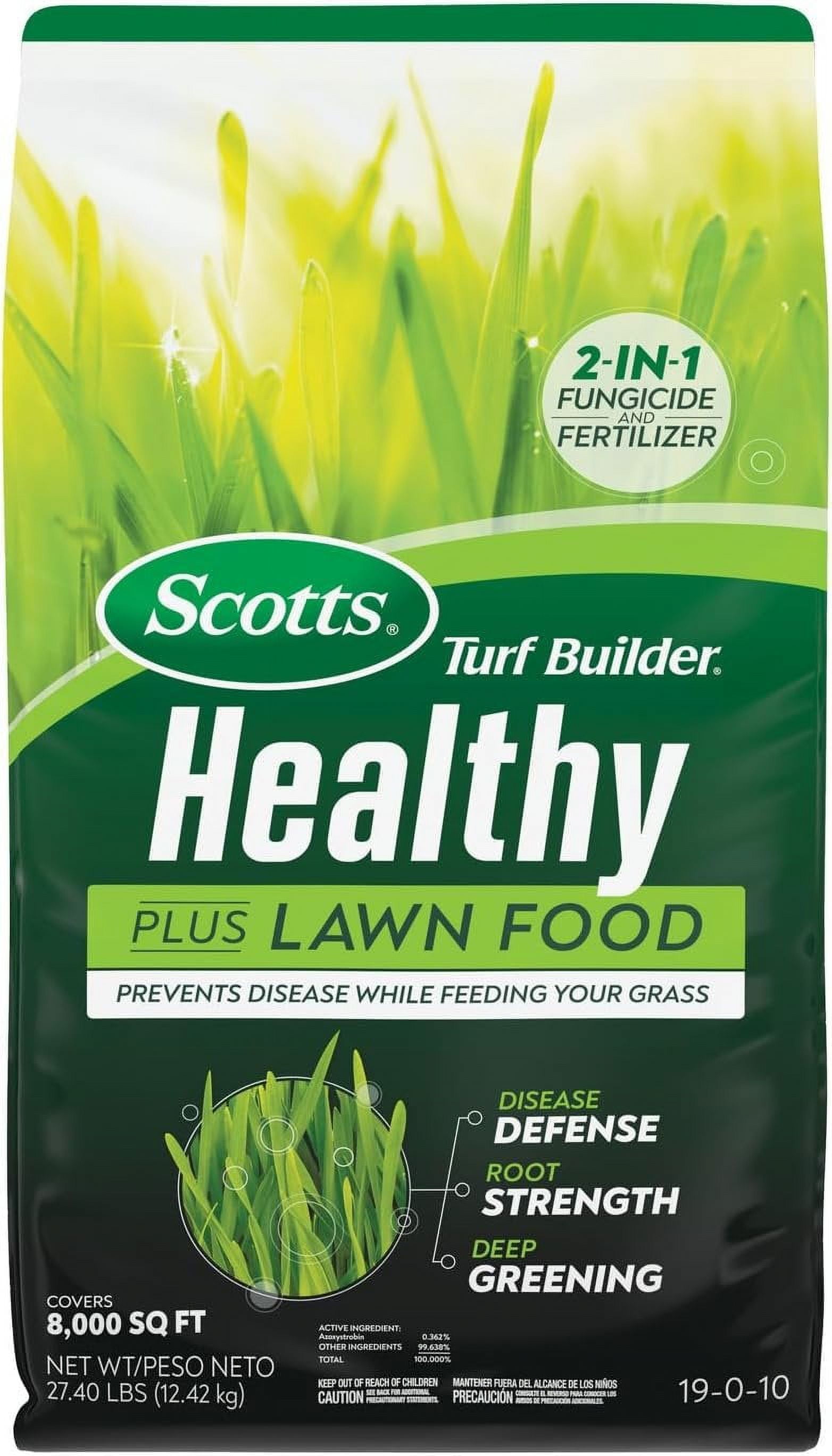 Scotts Turf Builder Healthy Plus Lawn Food, 2-in-1 Fungicide and ...